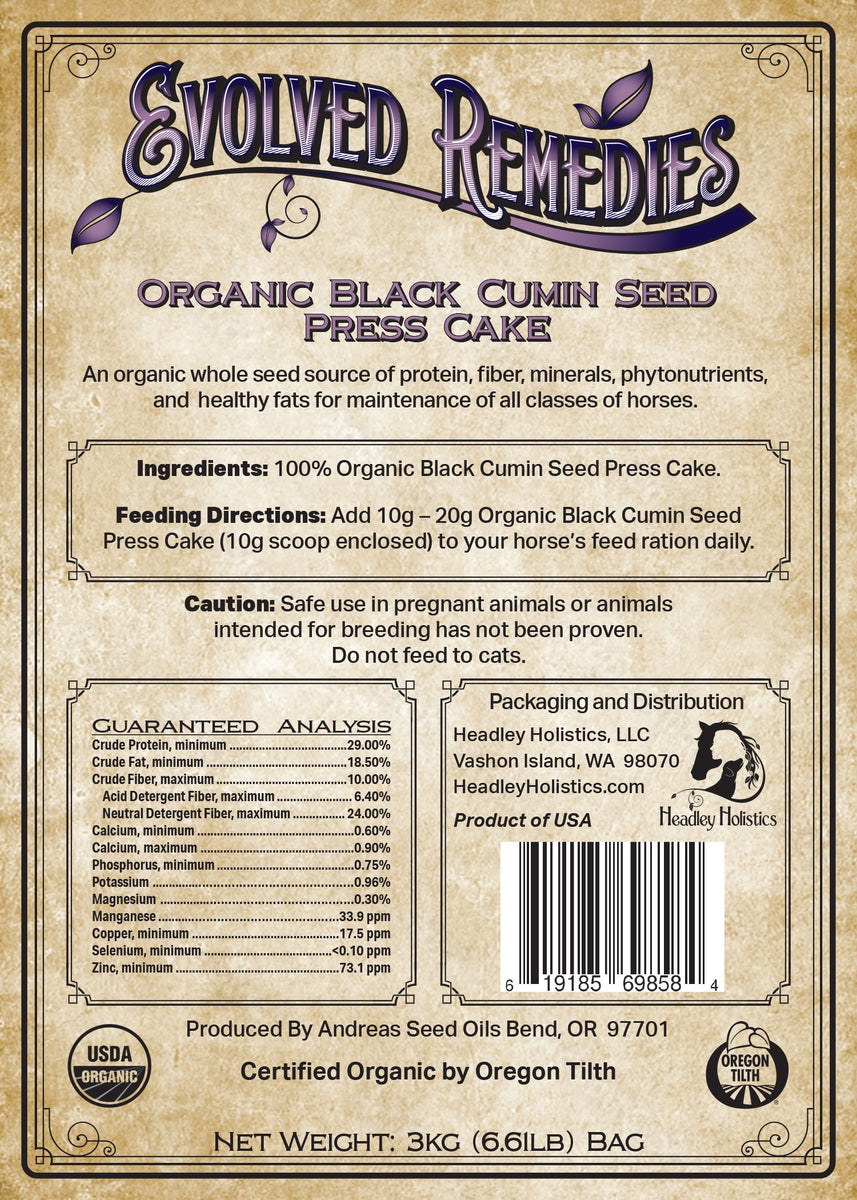 Holistic Horse Supplement - Organic Black Cumin Seed Press Cake ...